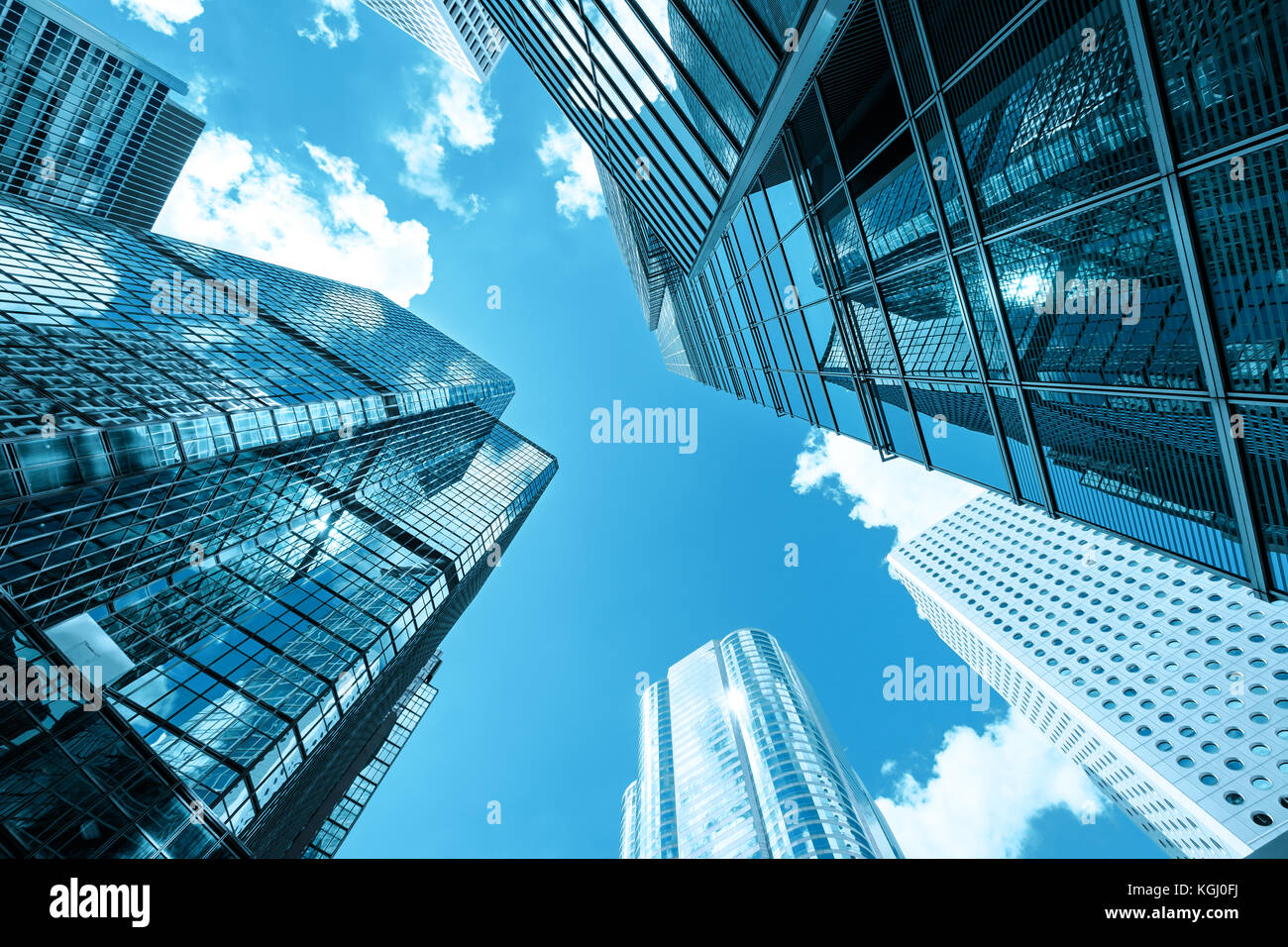 Modern skyscrapers shot with perspective Stock Photo - Alamy