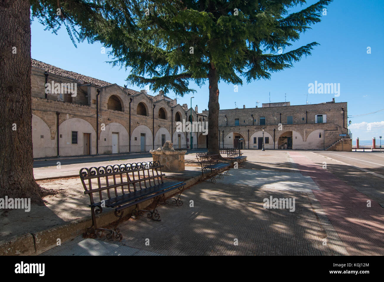 A view of the village of Poggiorsini, Italy. Poggiorsini was a feud of ...