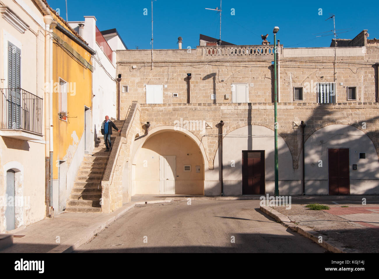 A view of the village of Poggiorsini, Italy. Poggiorsini was a feud of ...