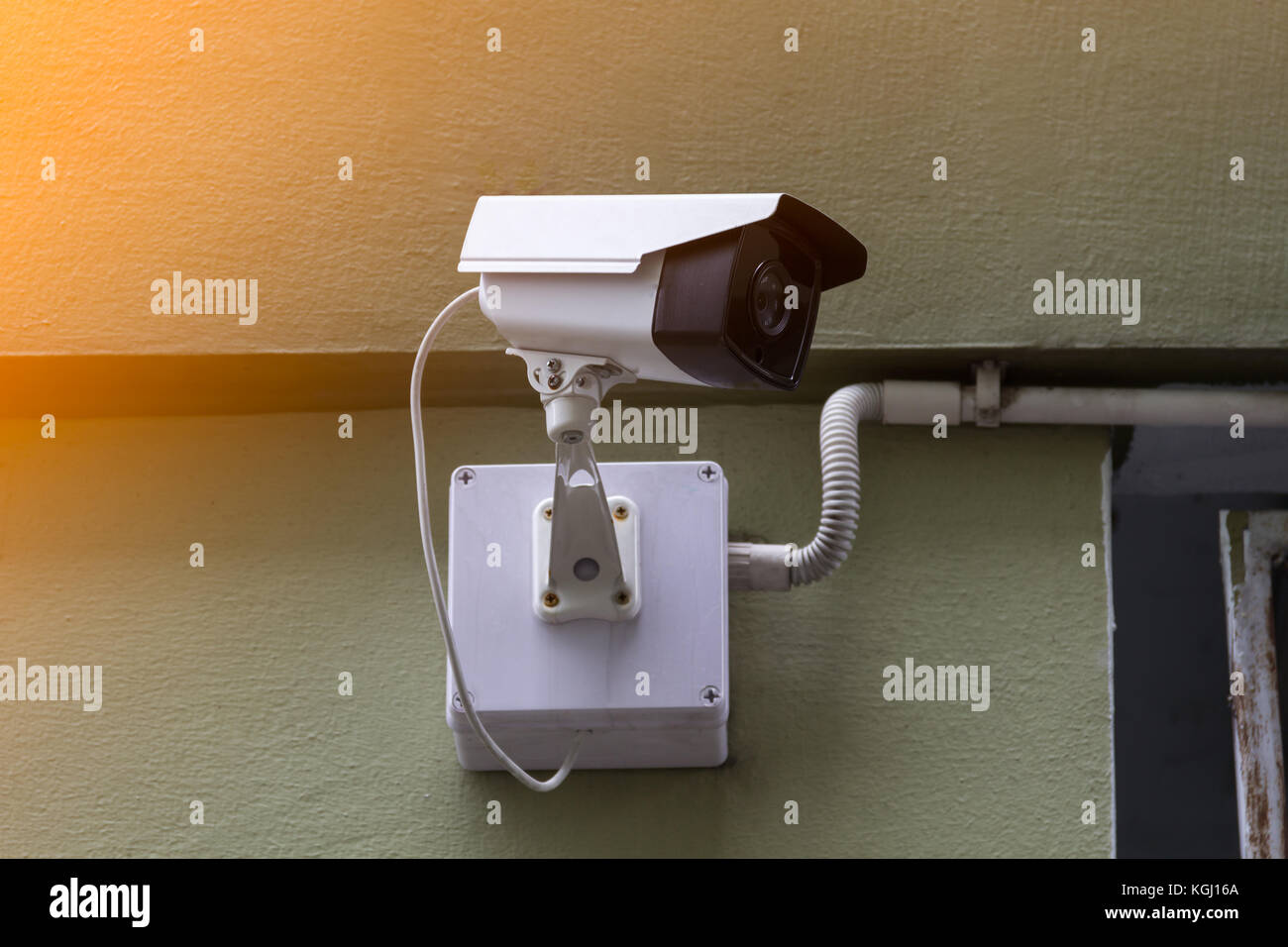 Security CCTV camera in office building, surveillance system Stock ...