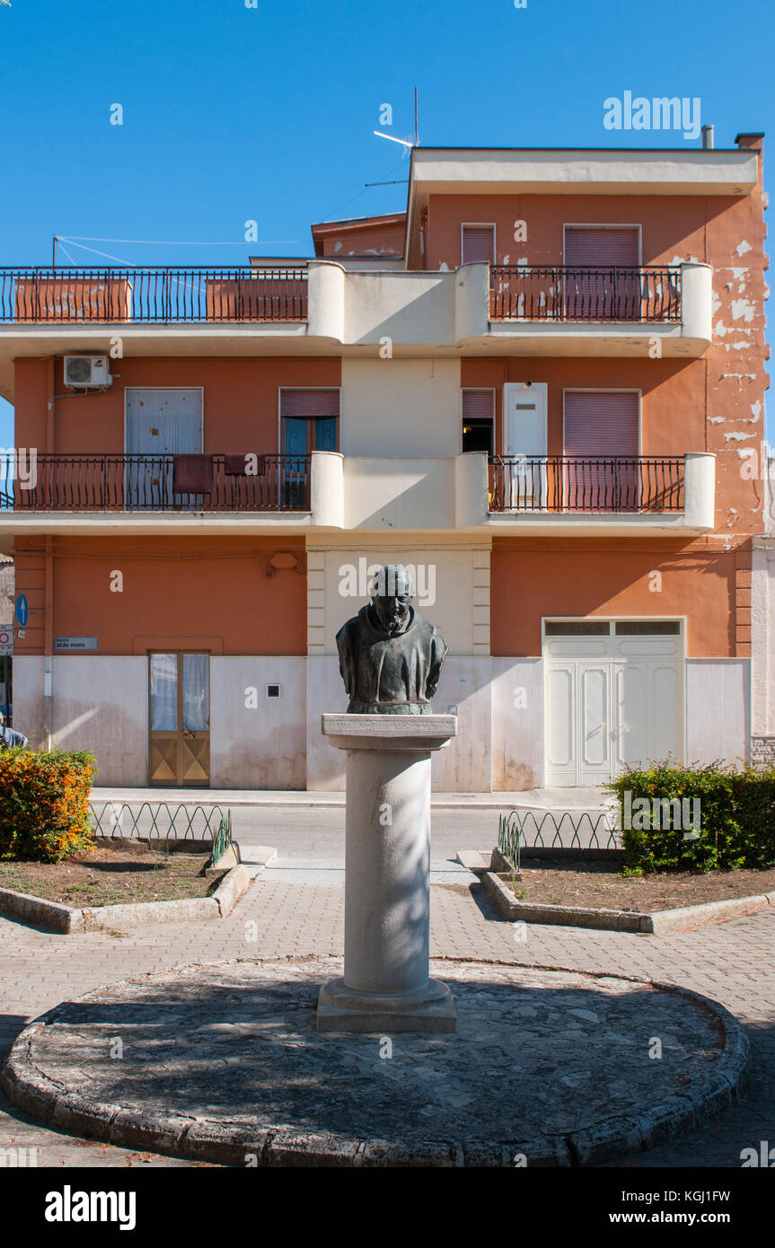 A monument in the square of the village of Poggiorsini, Italy ...