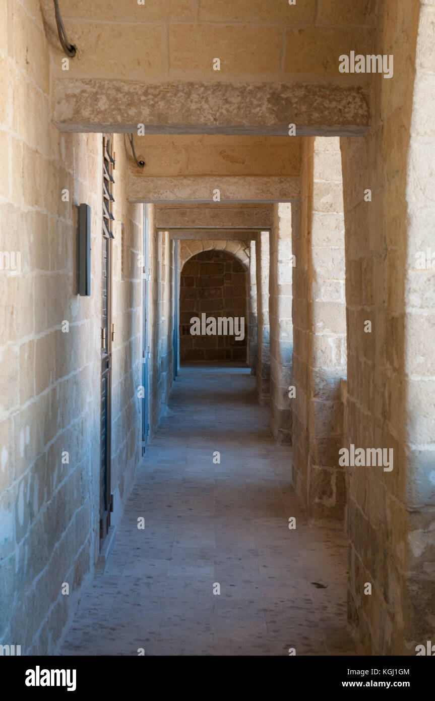 A view of a portico in the village of Poggiorsini, Italy. Poggiorsini ...