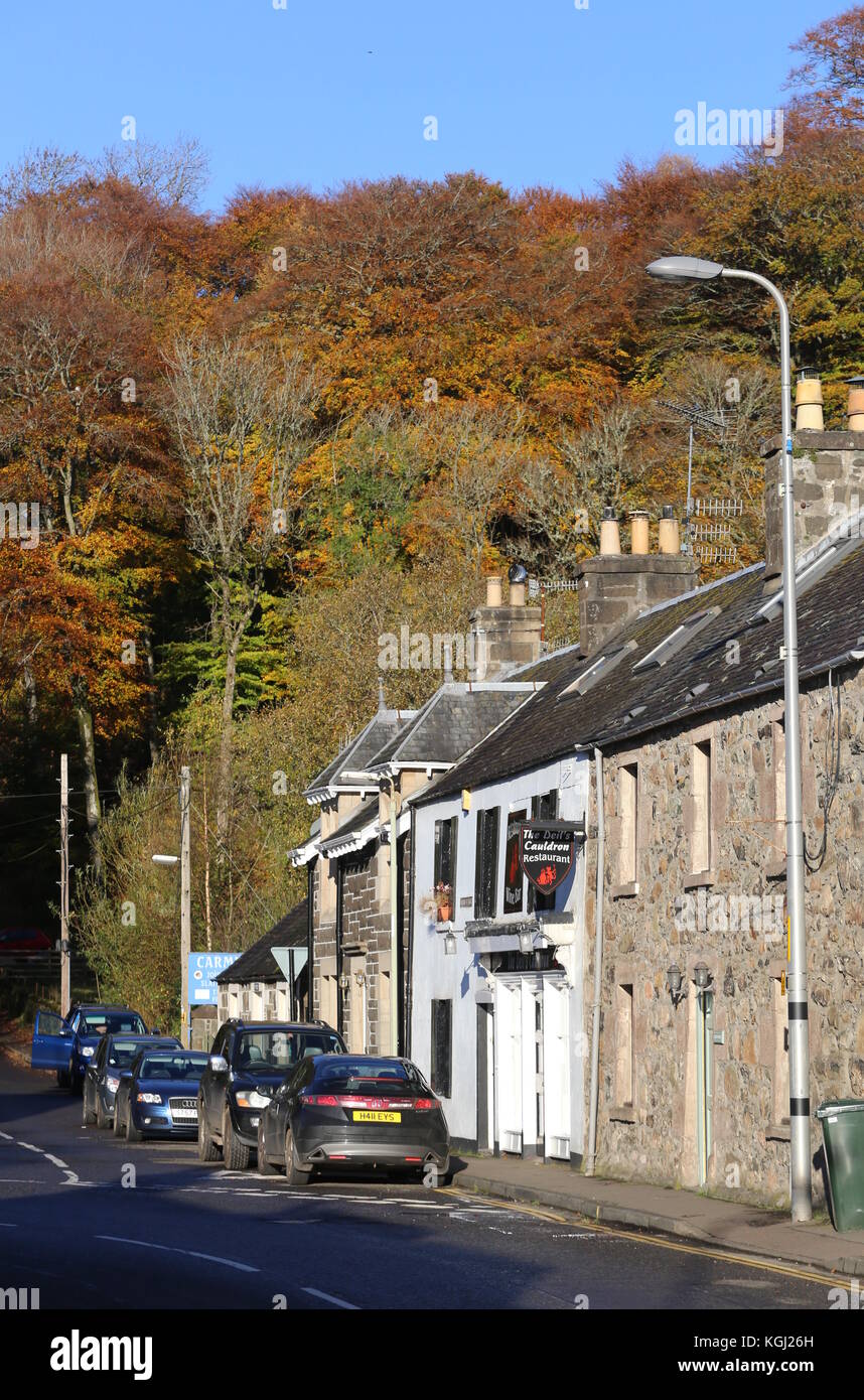Comrie street scene in autumn Scotland November 2017 Stock Photo - Alamy