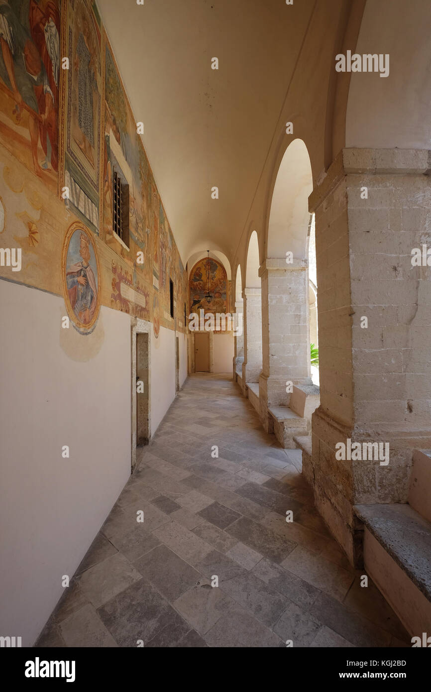 Cloister (quadriportico) with frescoed loggia,Romanesque Basilica of ...