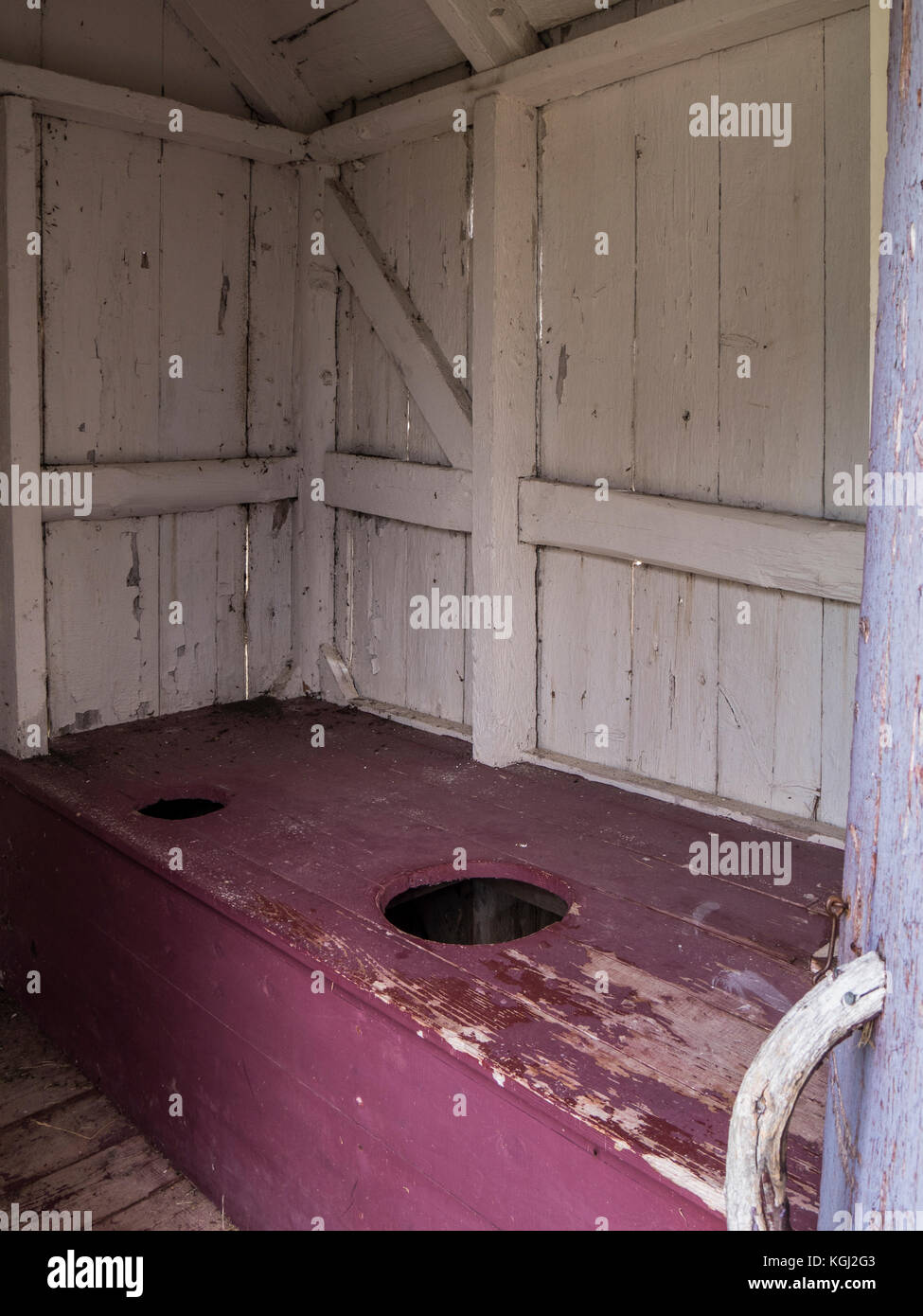 Two hole outhouse hi-res stock photography and images - Alamy