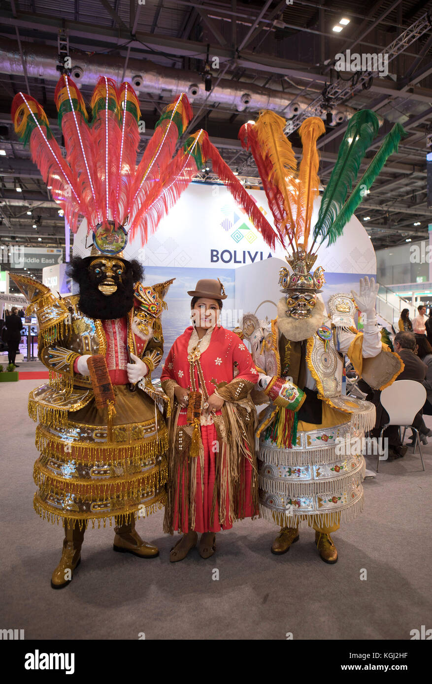 World Travel Market: Bolivian national costumes Stock Photo - Alamy