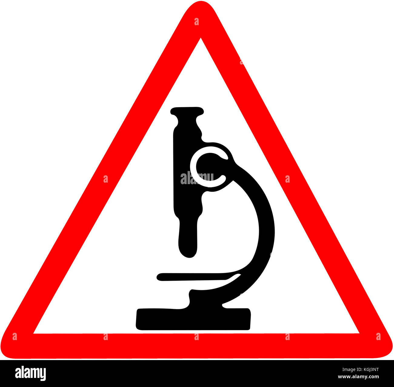 Science germ bacteria risk medical caution microscope in red triangular ...