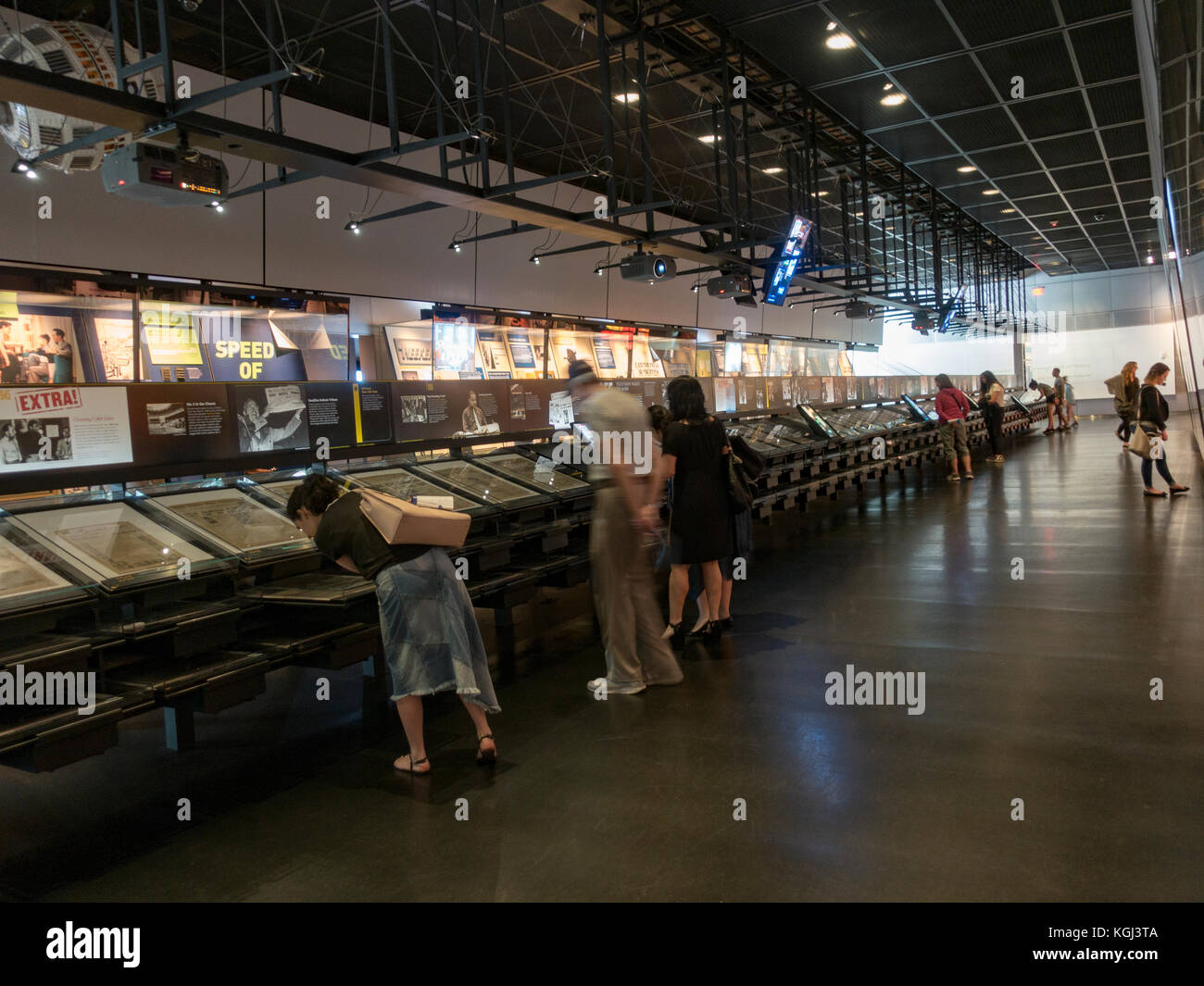 General view inside Newseum (this display contains copies of many old ...