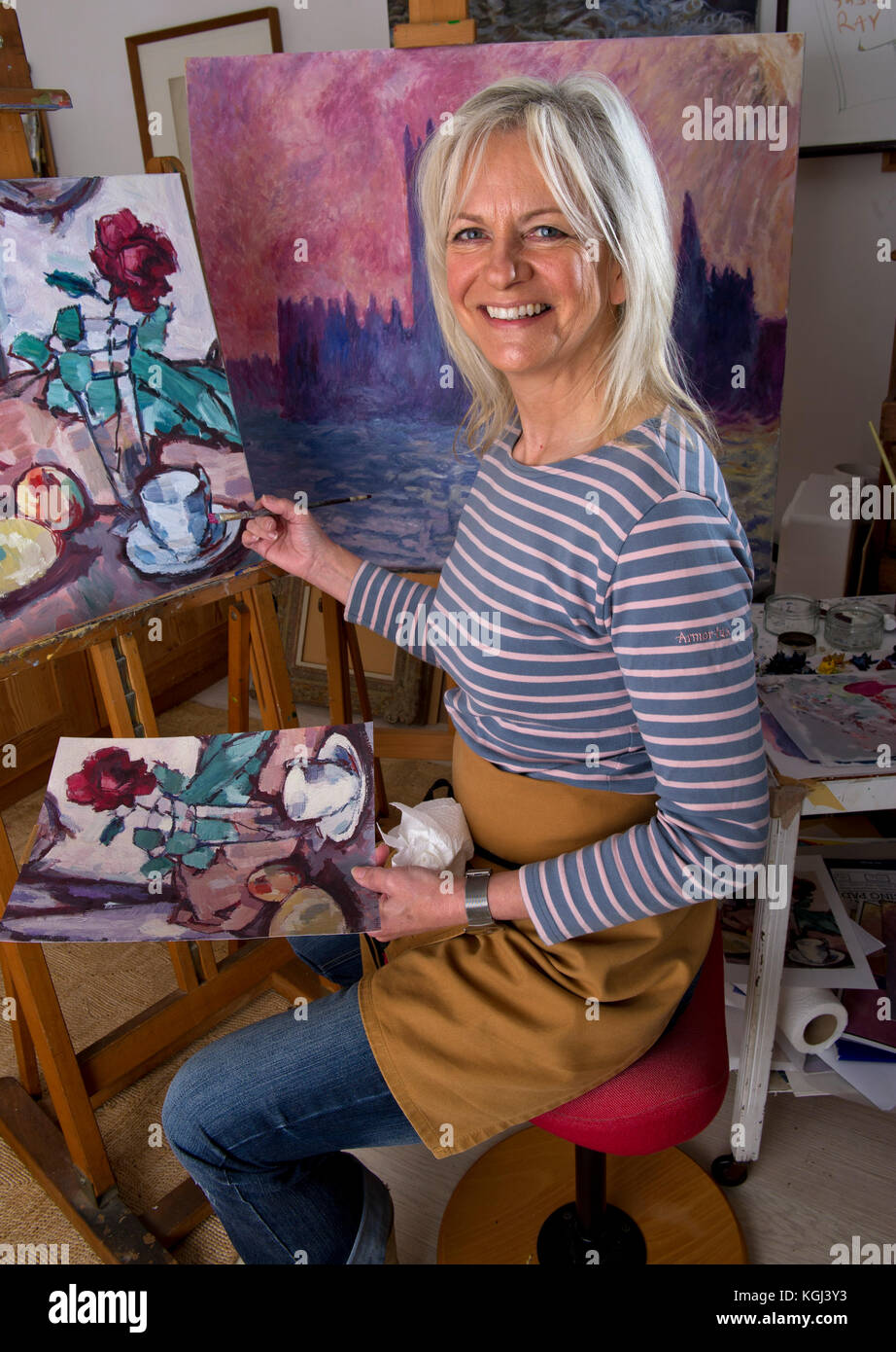 Copyist Susie Ray in her Cornwall studio Stock Photo - Alamy