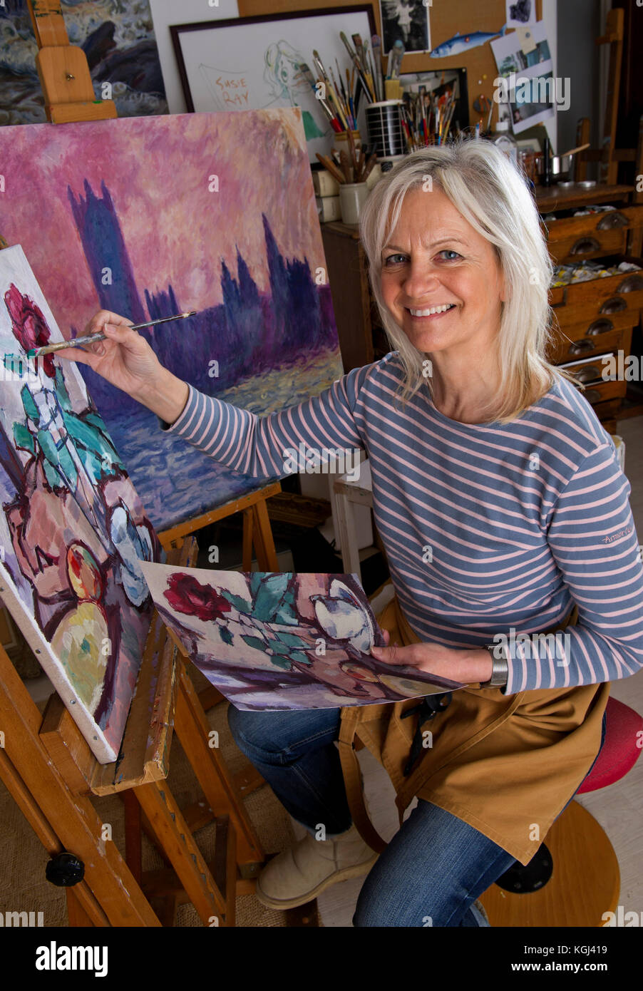 Copyist Susie Ray in her Cornwall studio Stock Photo - Alamy