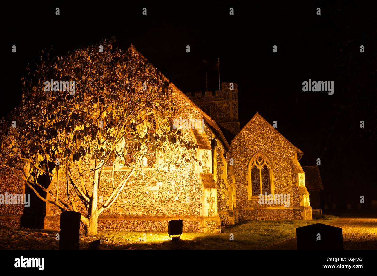St James' Church at night, Bushey, Hertfordshire, UK Stock Photo - Alamy