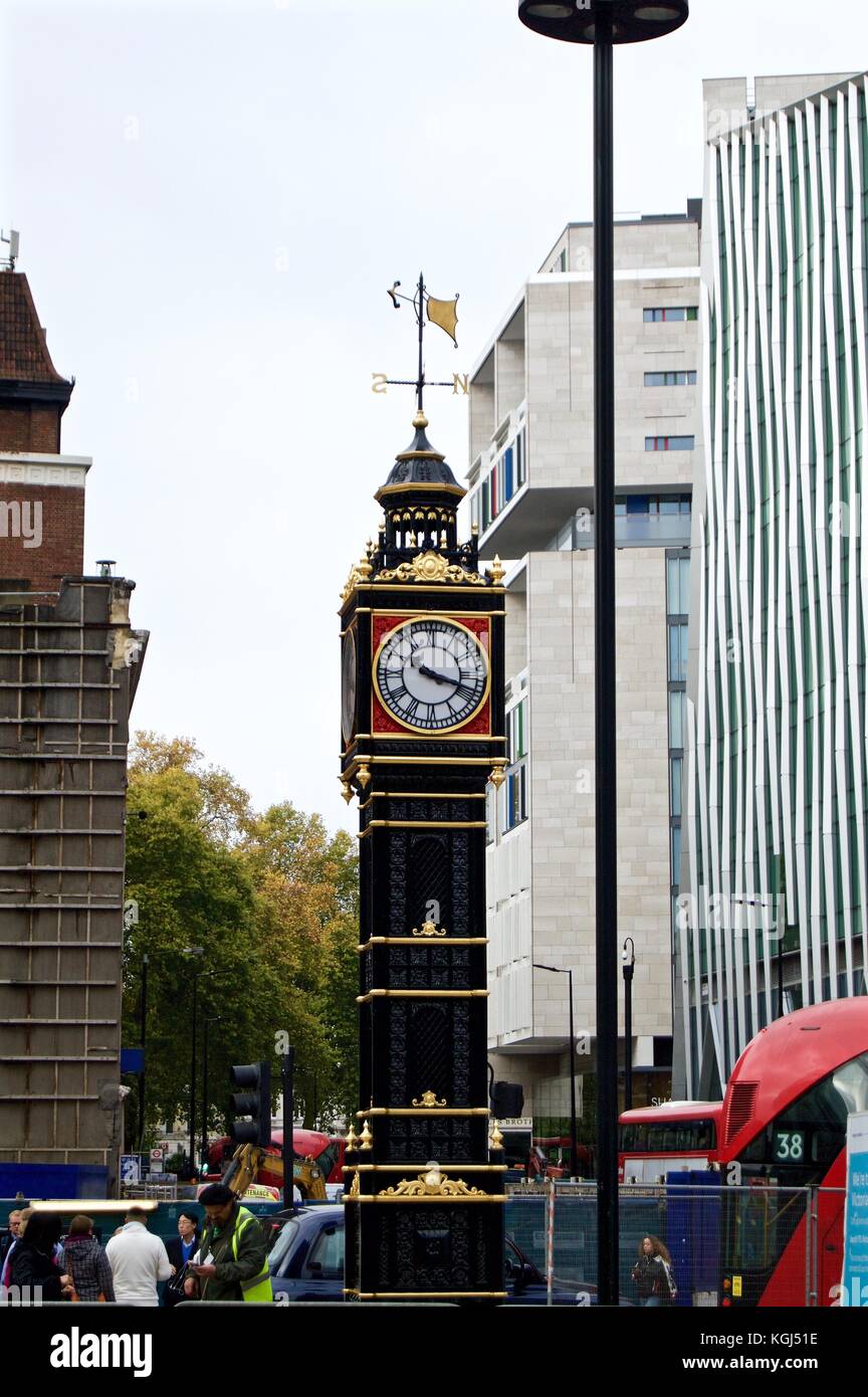 Little Ben clock tower outside Victoria Palace Theatre, London UK Stock ...