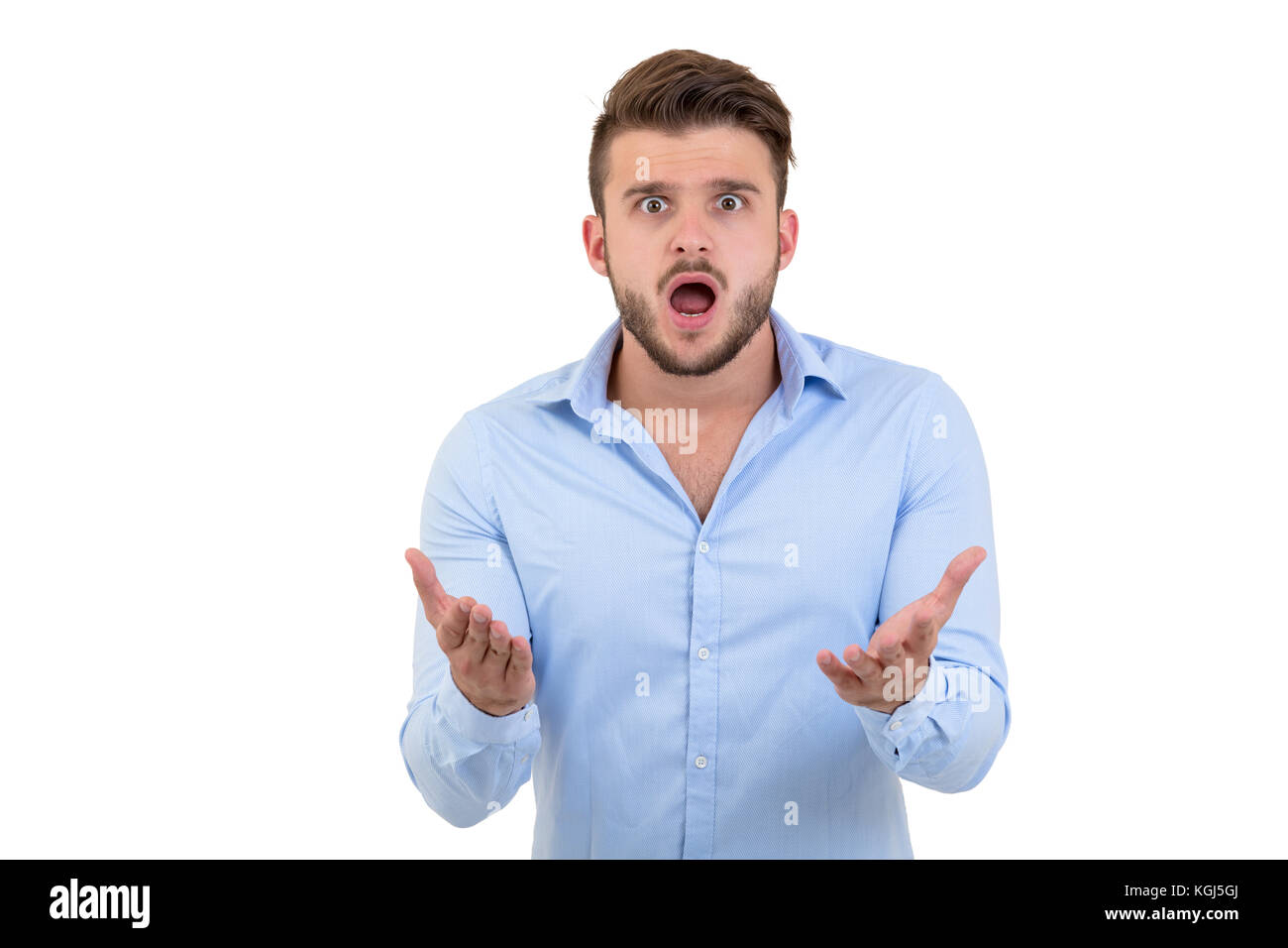 Young Attractive Man Astonished Amazed In Shock Surprise Face Shocked