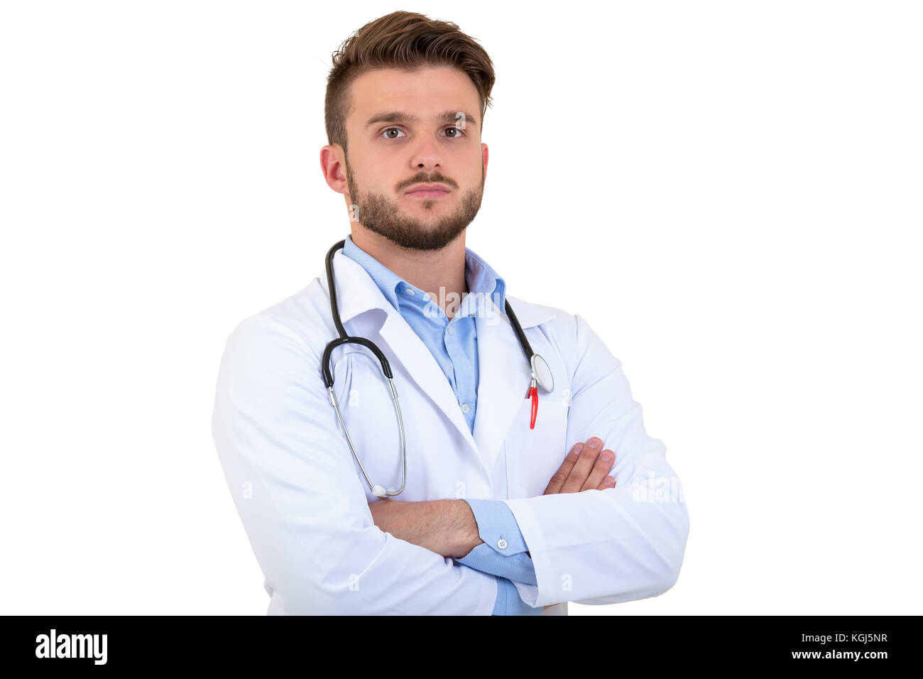 Young confident Doctor with a stethoscope in the hands Stock Photo - Alamy