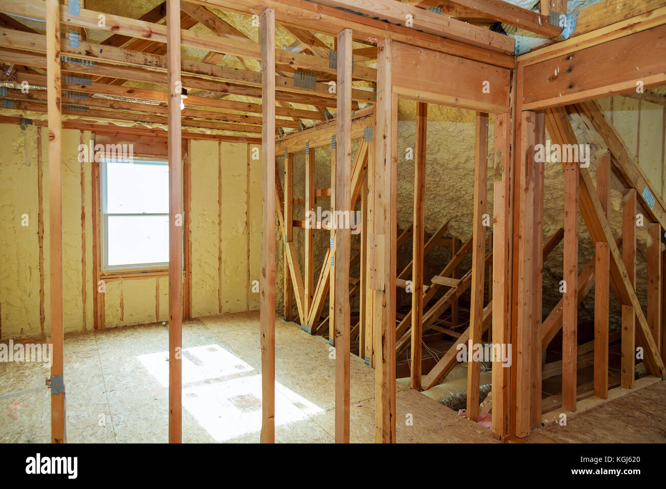 Insulation spraying wood wall hi-res stock photography and images - Alamy