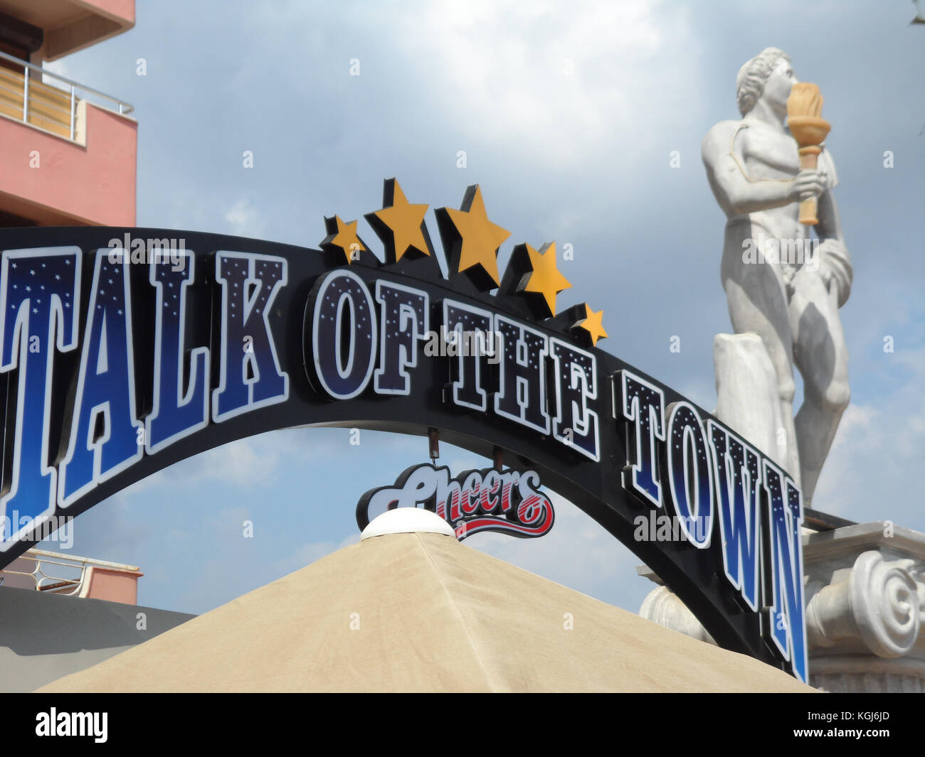 Sign above the entrance to the Talk of the Town cabaret bar, Marmaris ...