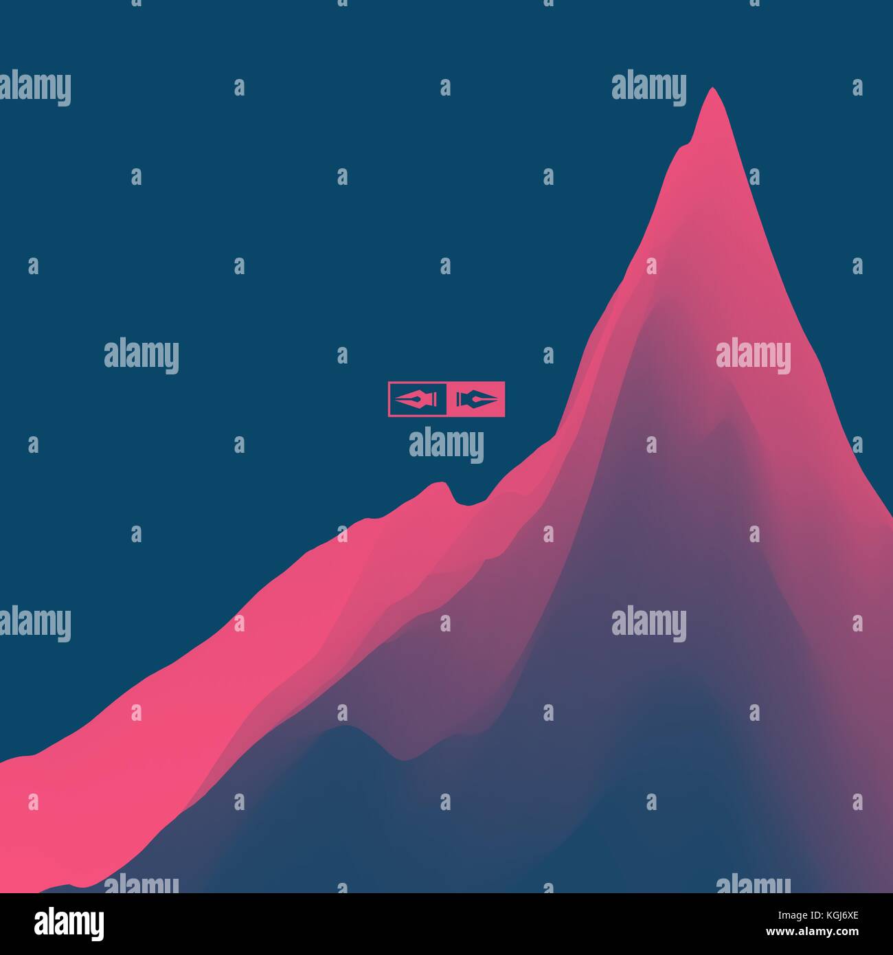 Mountain Landscape. Mountainous Terrain. Vector Illustration. Abstract ...