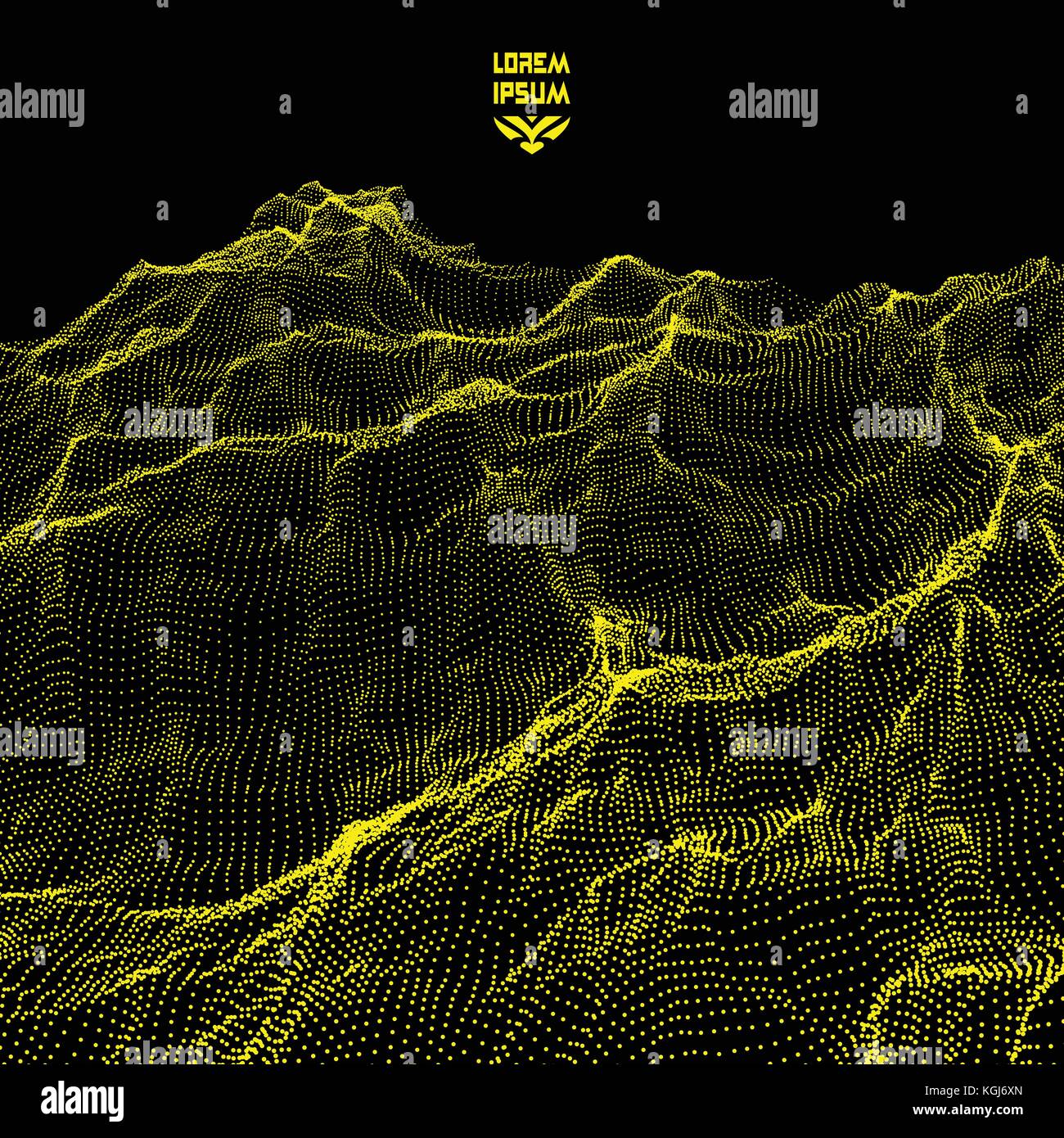 Landscape Background. Terrain. 3D Technology Vector Illustration. Array ...