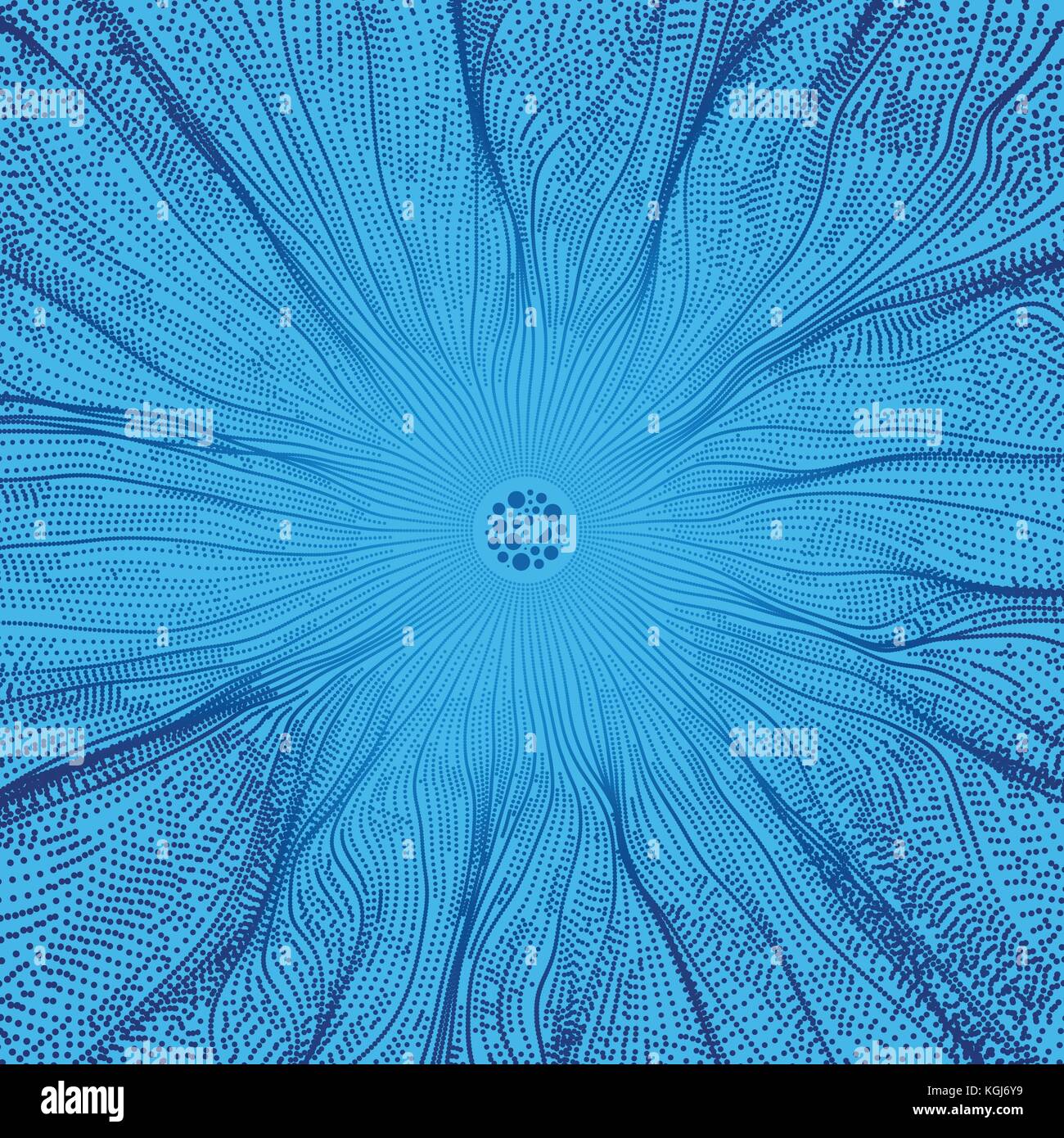 Array with Dynamic Particles. 3D Technology Style. Abstract Background ...