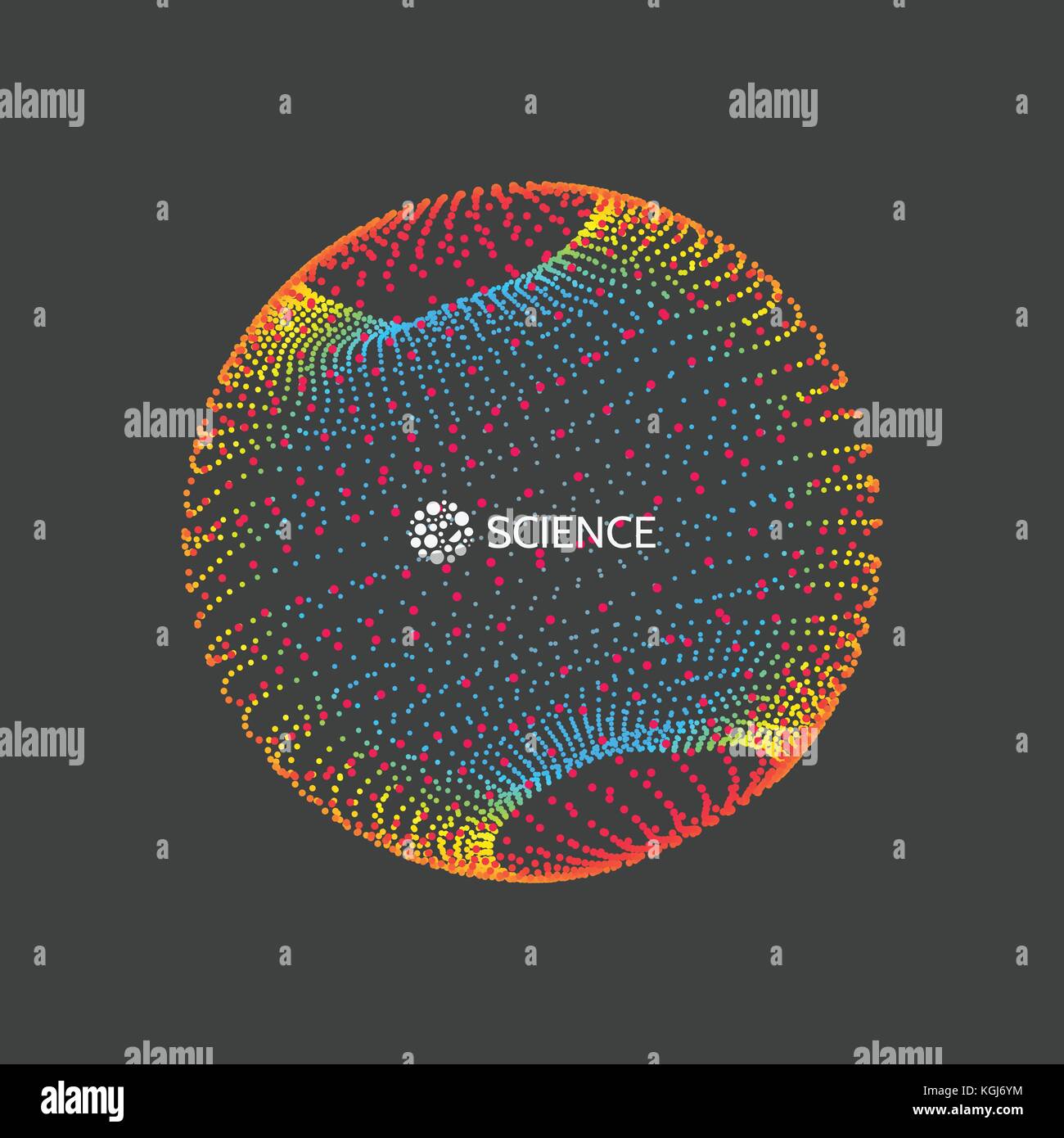 The Sphere Consisting of Points. Global Digital Connections. Abstract Grid Design. 3D Technology ...