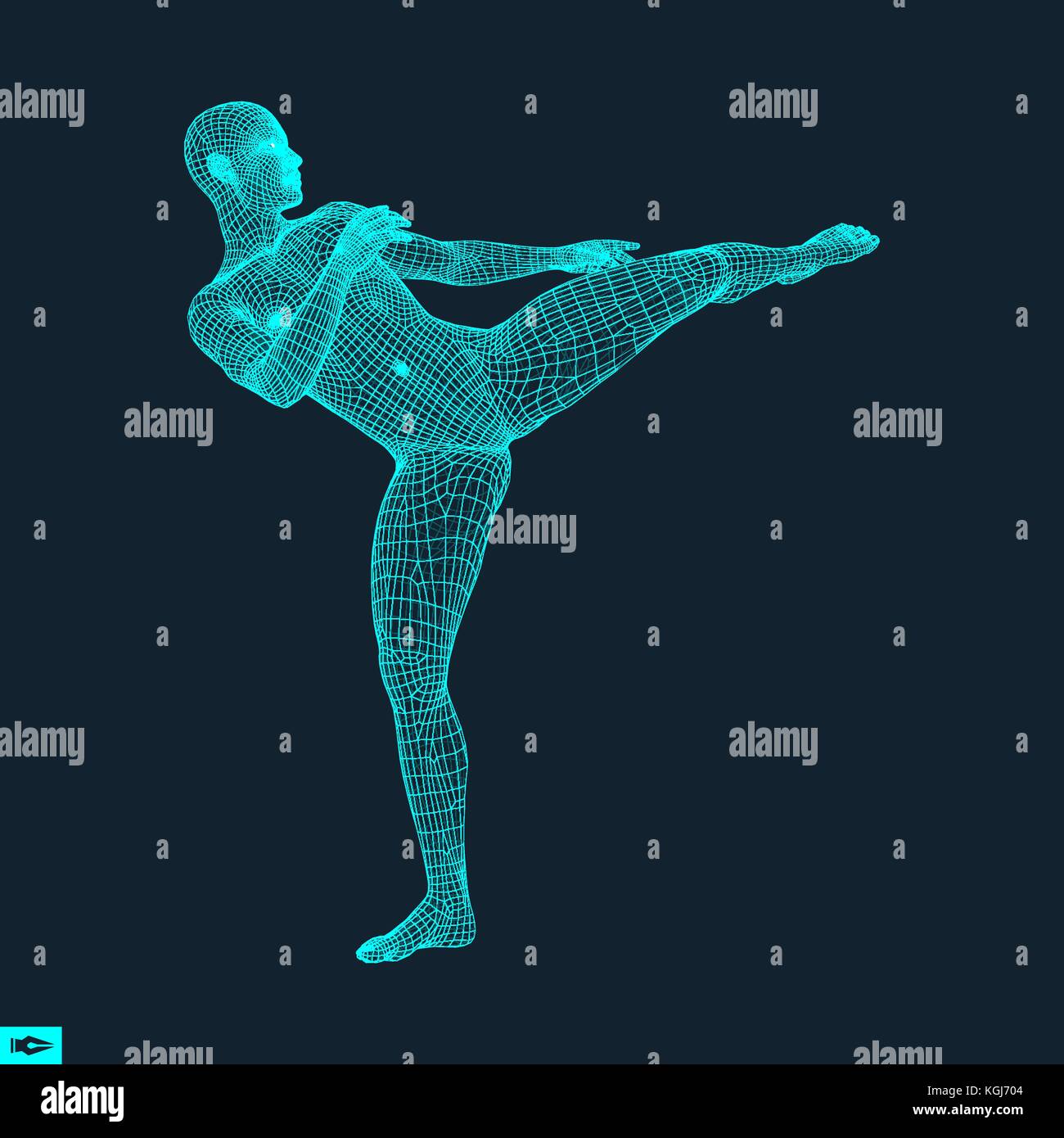 Kickbox Fighter Preparing to Execute a High Kick. Fitness, Sport ...