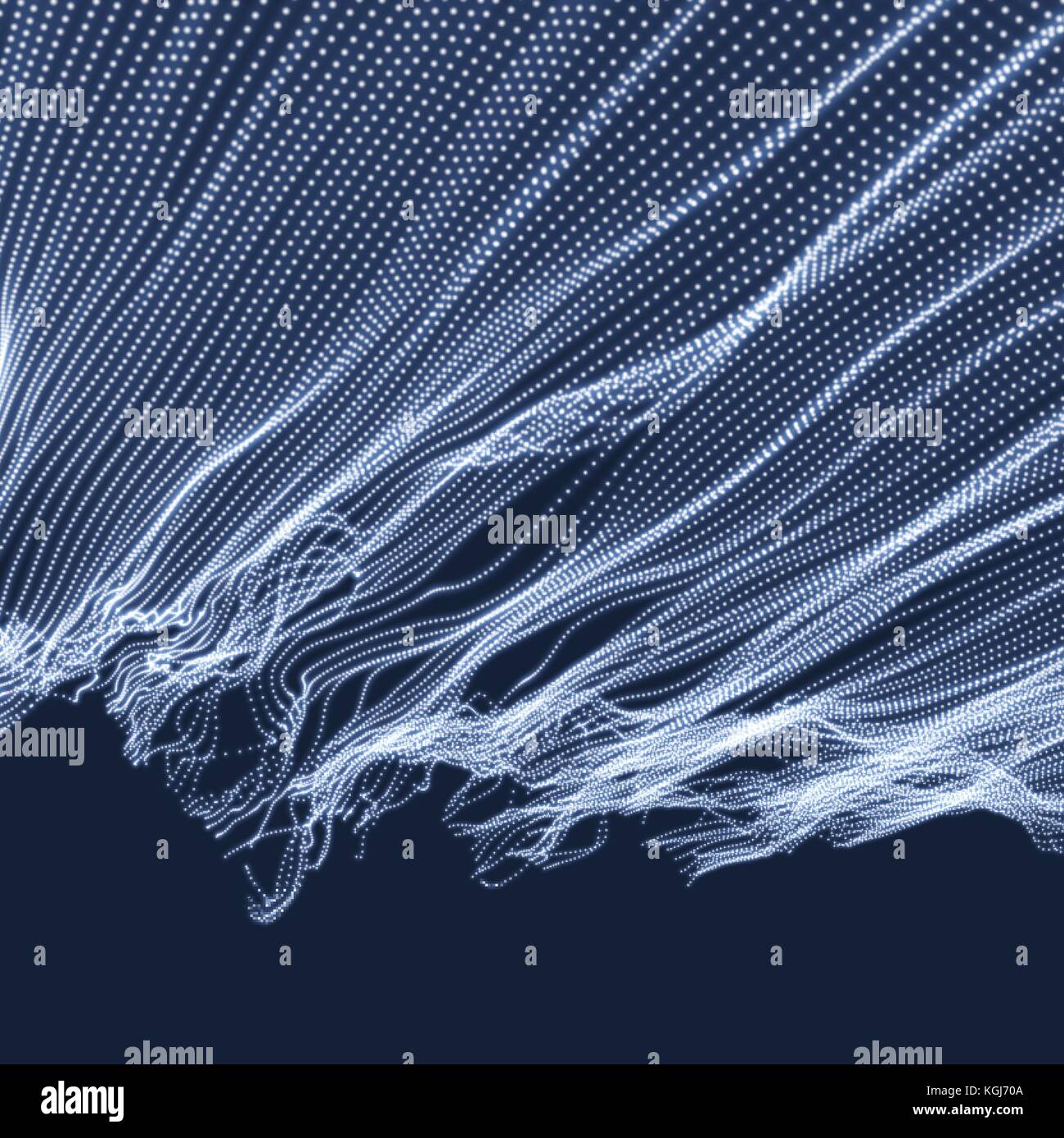 Wave Background. Ripple Grid. Abstract Vector Illustration. 3D ...