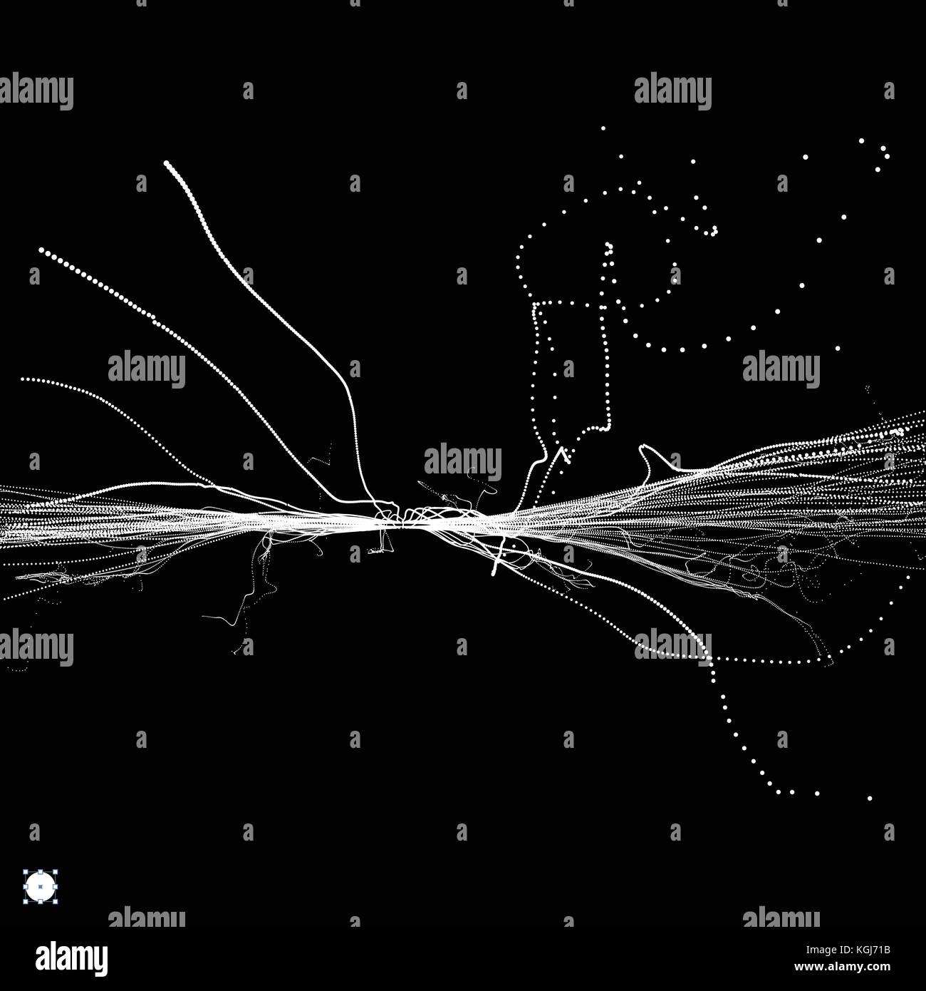 Point Explode. Array with Dynamic Emitted Particles. Abstract Dynamic ...