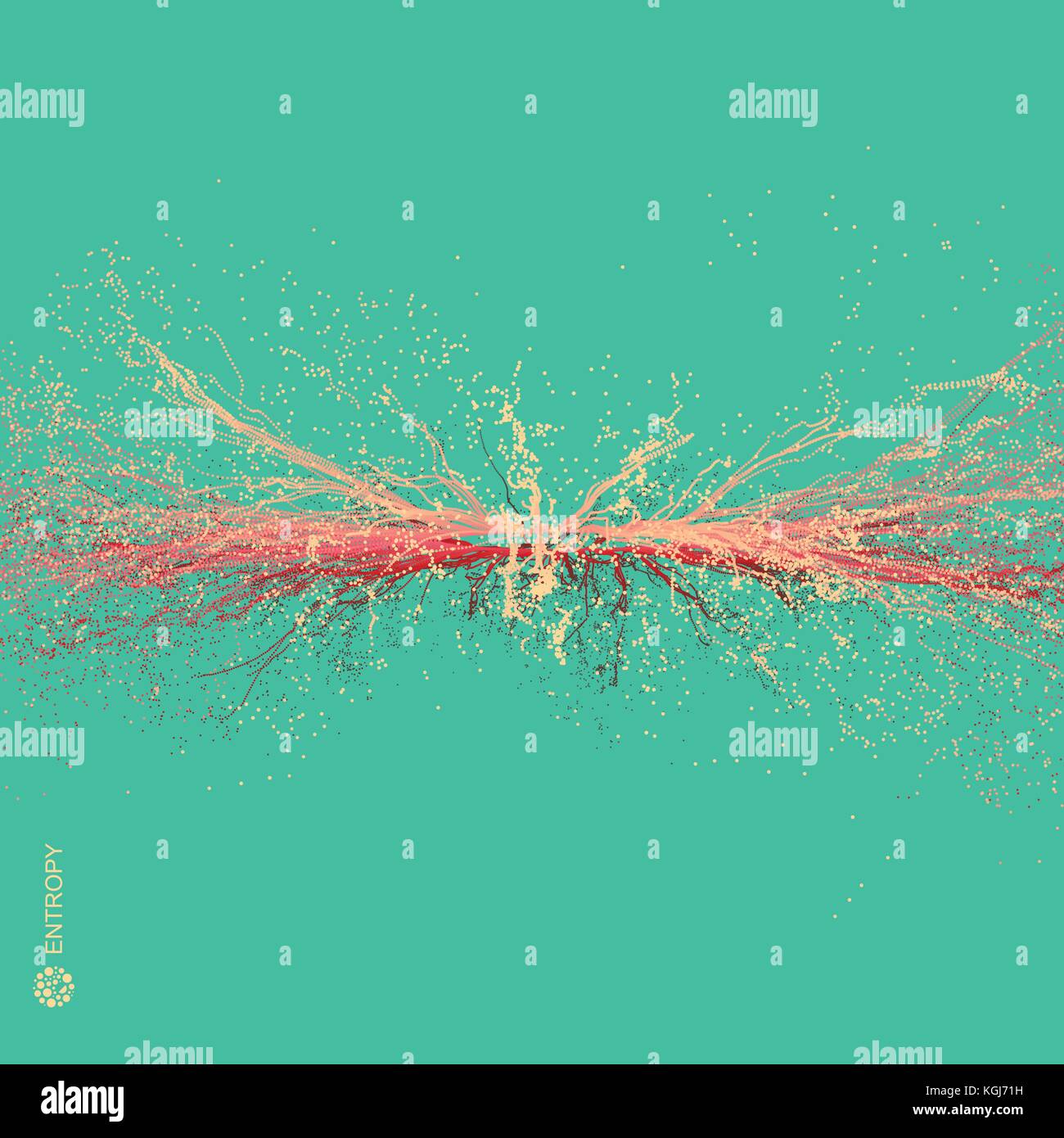 Point Explode. Array with Dynamic Emitted Particles. 3D Technology ...