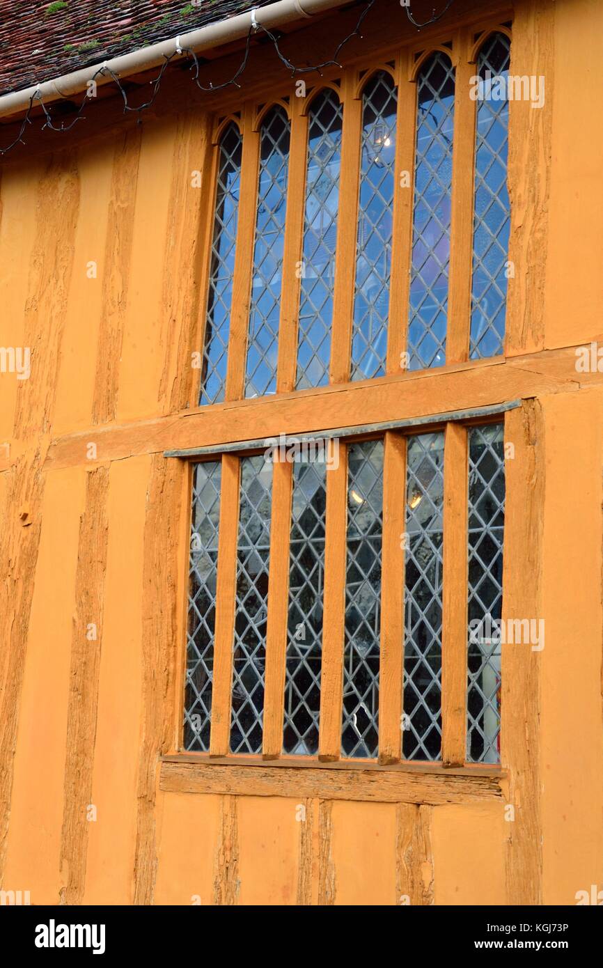 Window on orange half timbered house Stock Photo - Alamy