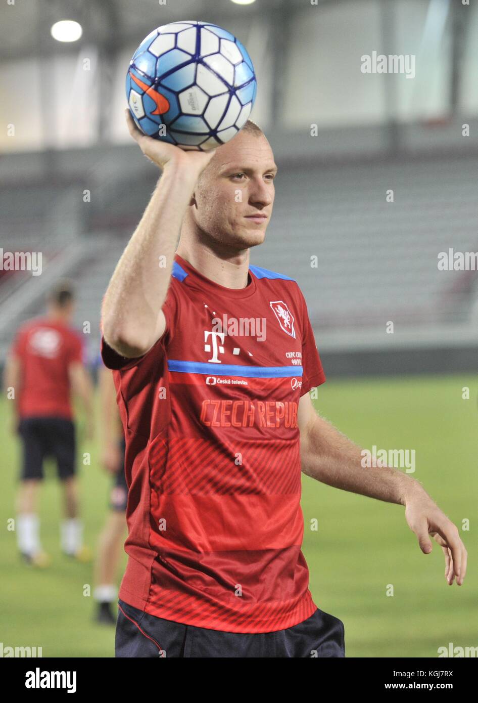 MICHAEL KRMENCIK in action during the training session of the Czech ...