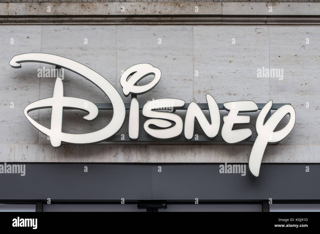 Munich, Bavaria, Germany. 8th Nov, 2017. The Disney sign on the newly ...