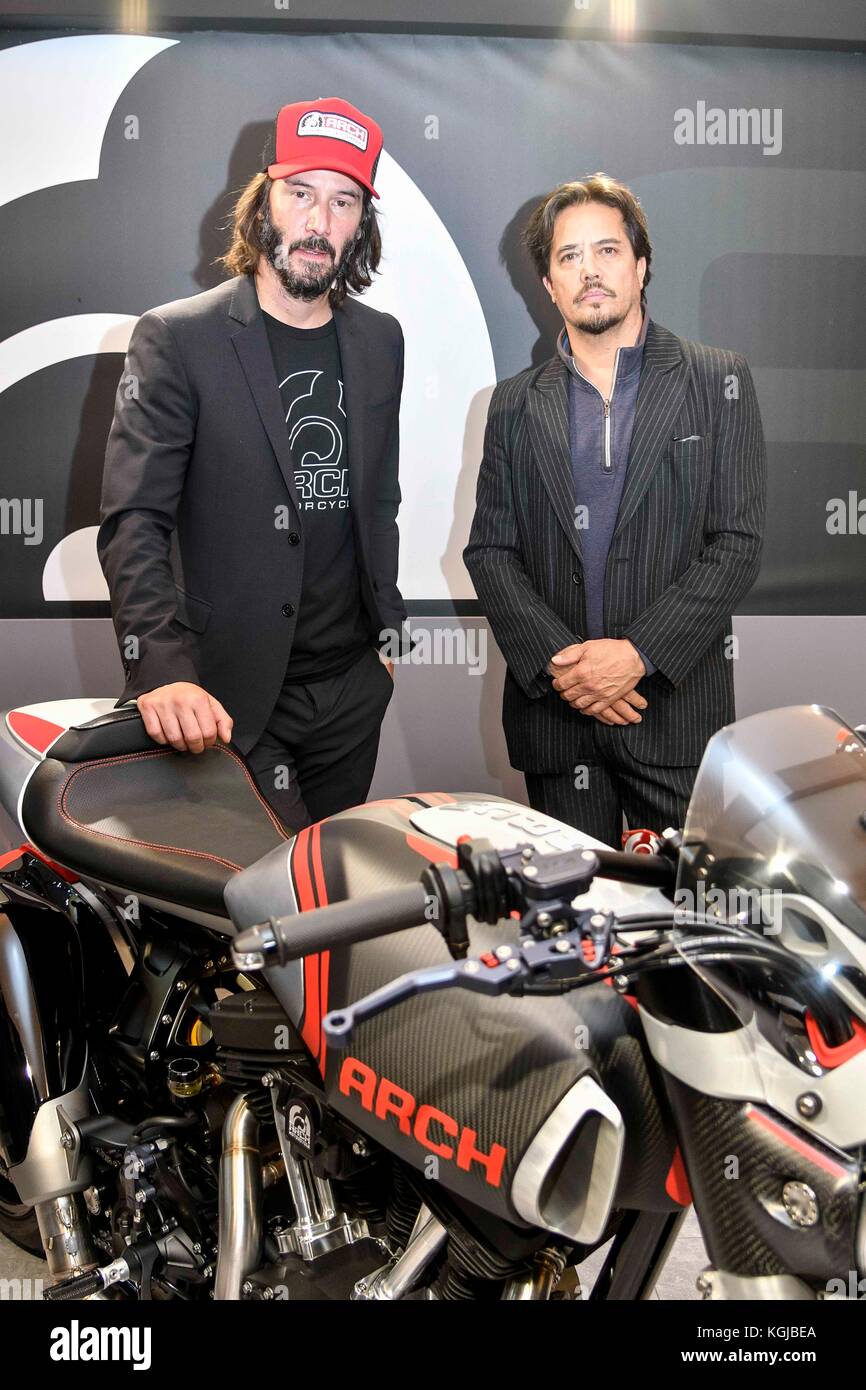 Milan, Italy. 08th Nov, 2017. Milan. Keanu Reeves presents the ARCH ...