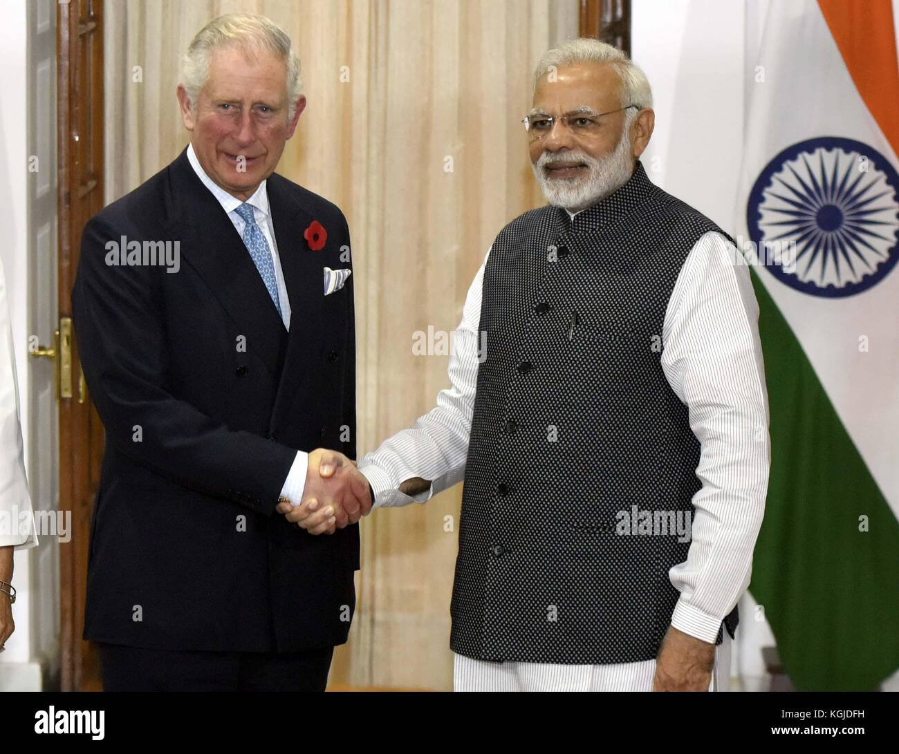 NEW DELHI, INDIA - NOVEMBER 8: Prime Minister Narendra Modi shakes hand ...