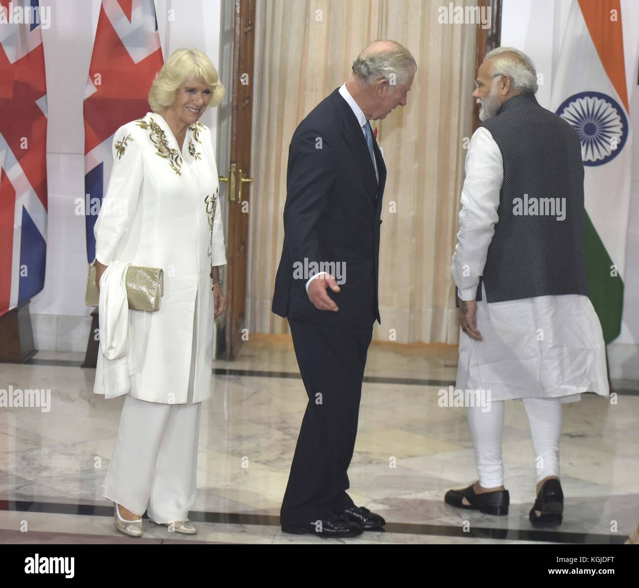 NEW DELHI, INDIA - NOVEMBER 8: Prime Minister Narendra Modi (R) with ...