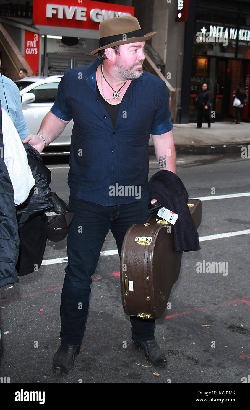 New York, NY, USA. 8th Nov, 2017. Lee Brice seen after an appearance on ...