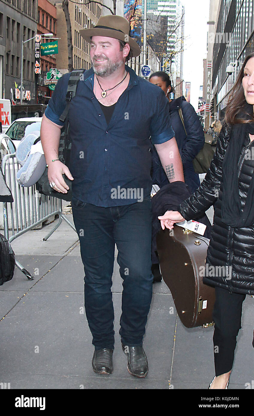 New York, NY, USA. 8th Nov, 2017. Lee Brice seen after an appearance on ...