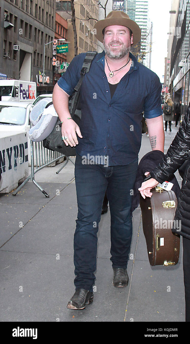 New York, NY, USA. 8th Nov, 2017. Lee Brice seen after an appearance on ...