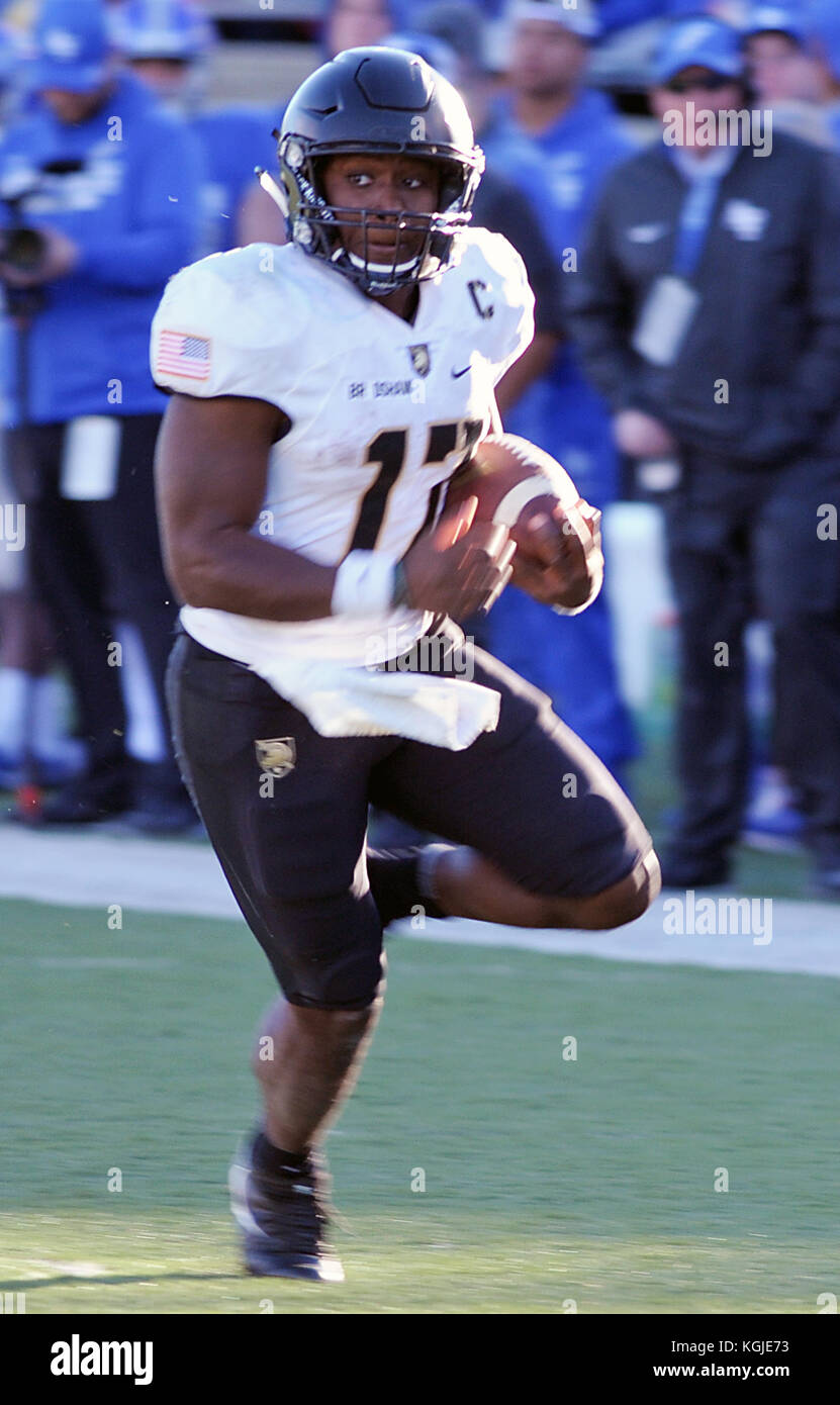 November 4, 2017: Army quarterback, Ahmad Bradshaw #17, during the NCAA ...