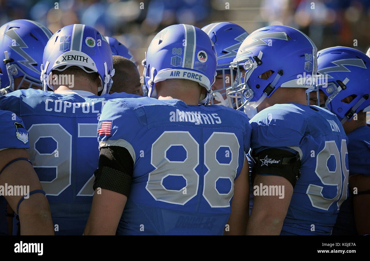 November 4, 2017: Air Force Academy players prior to the NCAA Football ...