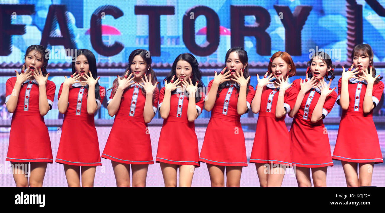 09th Nov, 2017. S. Korean girl group Gugudan South Korean girl group Gugudan performs during a ...