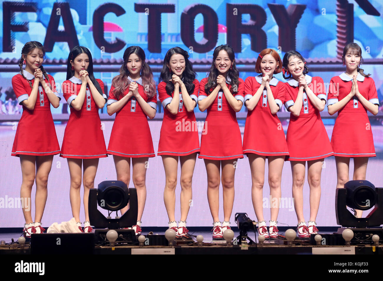 09th Nov, 2017. S. Korean girl group Gugudan South Korean girl group Gugudan performs during a ...