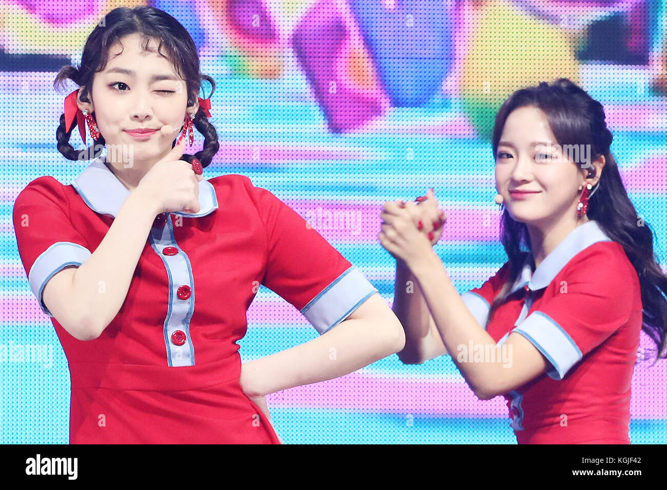 09th Nov, 2017. S. Korean girl group Gugudan South Korean girl group Gugudan performs during a ...