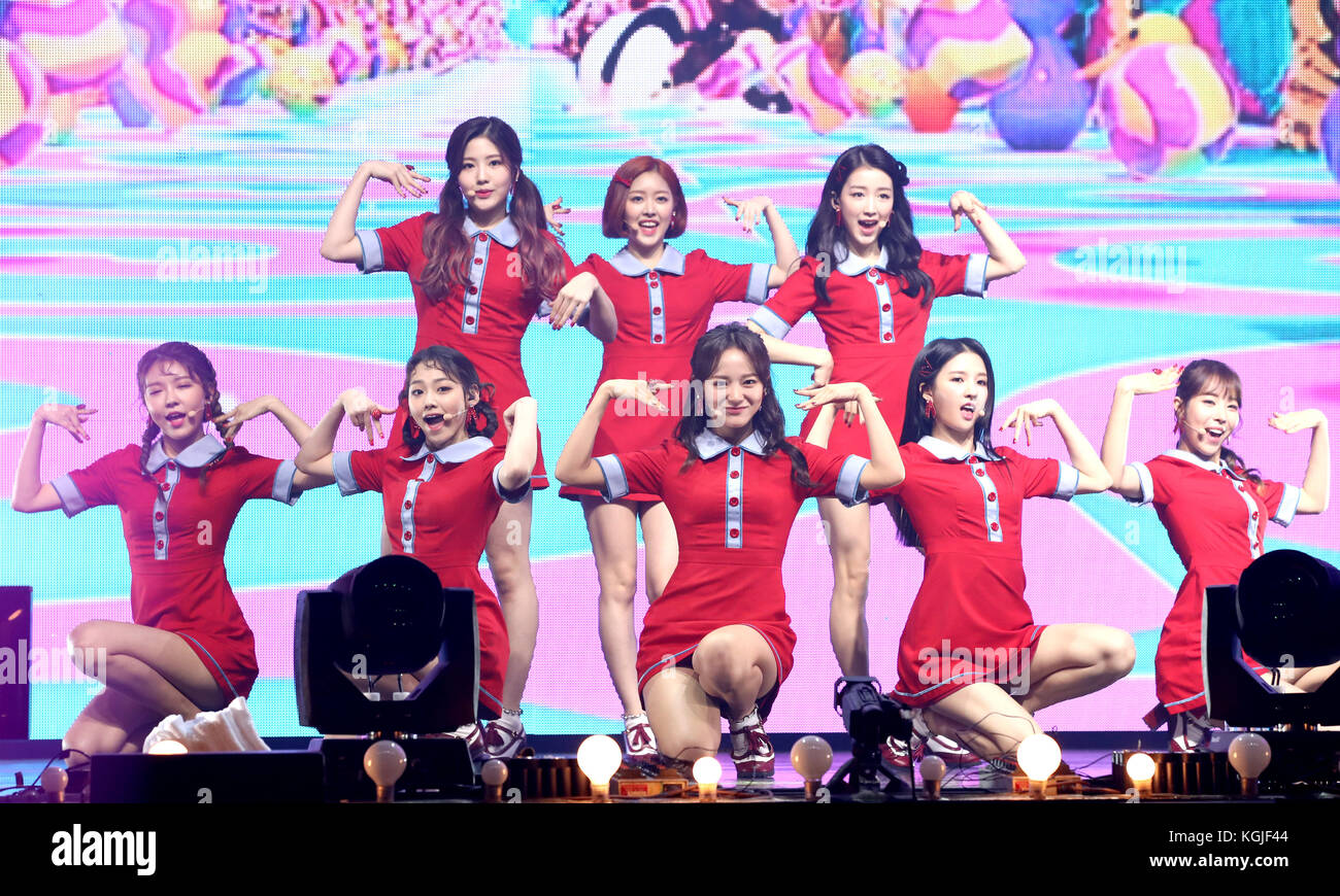 09th Nov, 2017. S. Korean girl group Gugudan South Korean girl group Gugudan performs during a ...