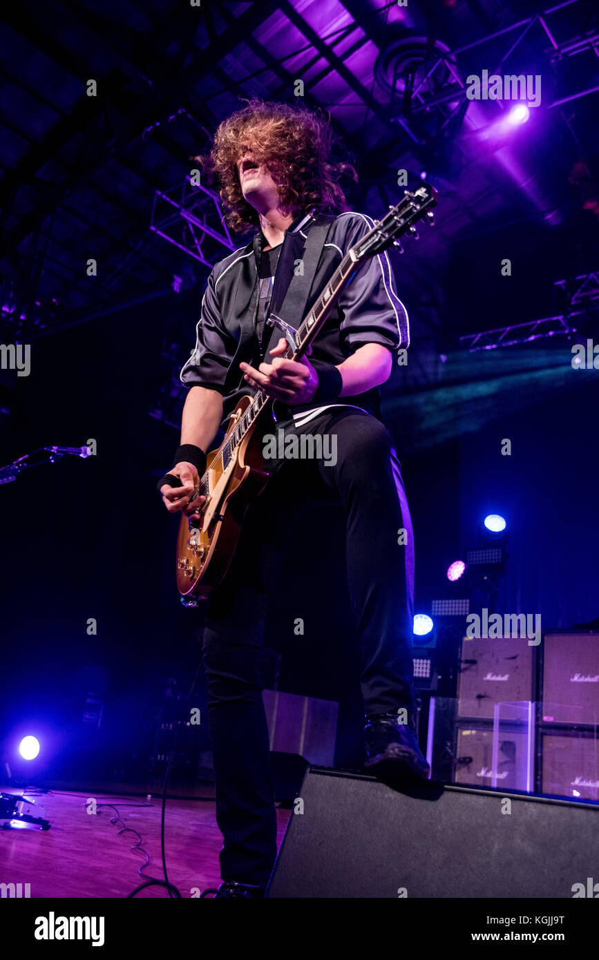 Milan, Italy. 08th Nov, 2017. Daniel Hawkins perfoms with The Darkness ...