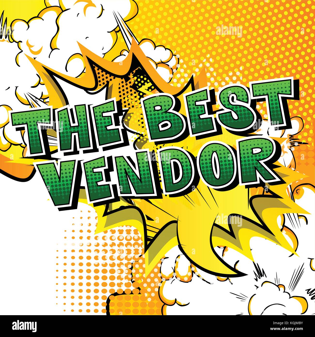 The Best Vendor - Comic book style word on abstract background Stock ...