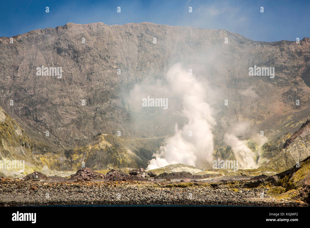 White island, volcanic island, Abondance Bay, New Zealand Stock Photo ...