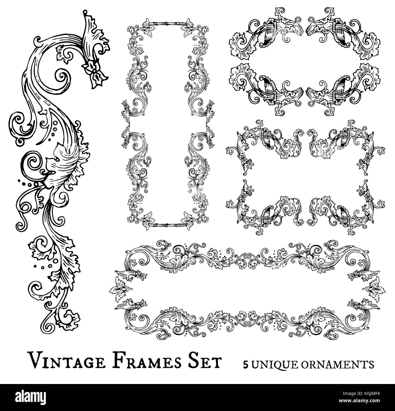 Baroque vector frames set of Cut Out Stock Images & Pictures - Alamy