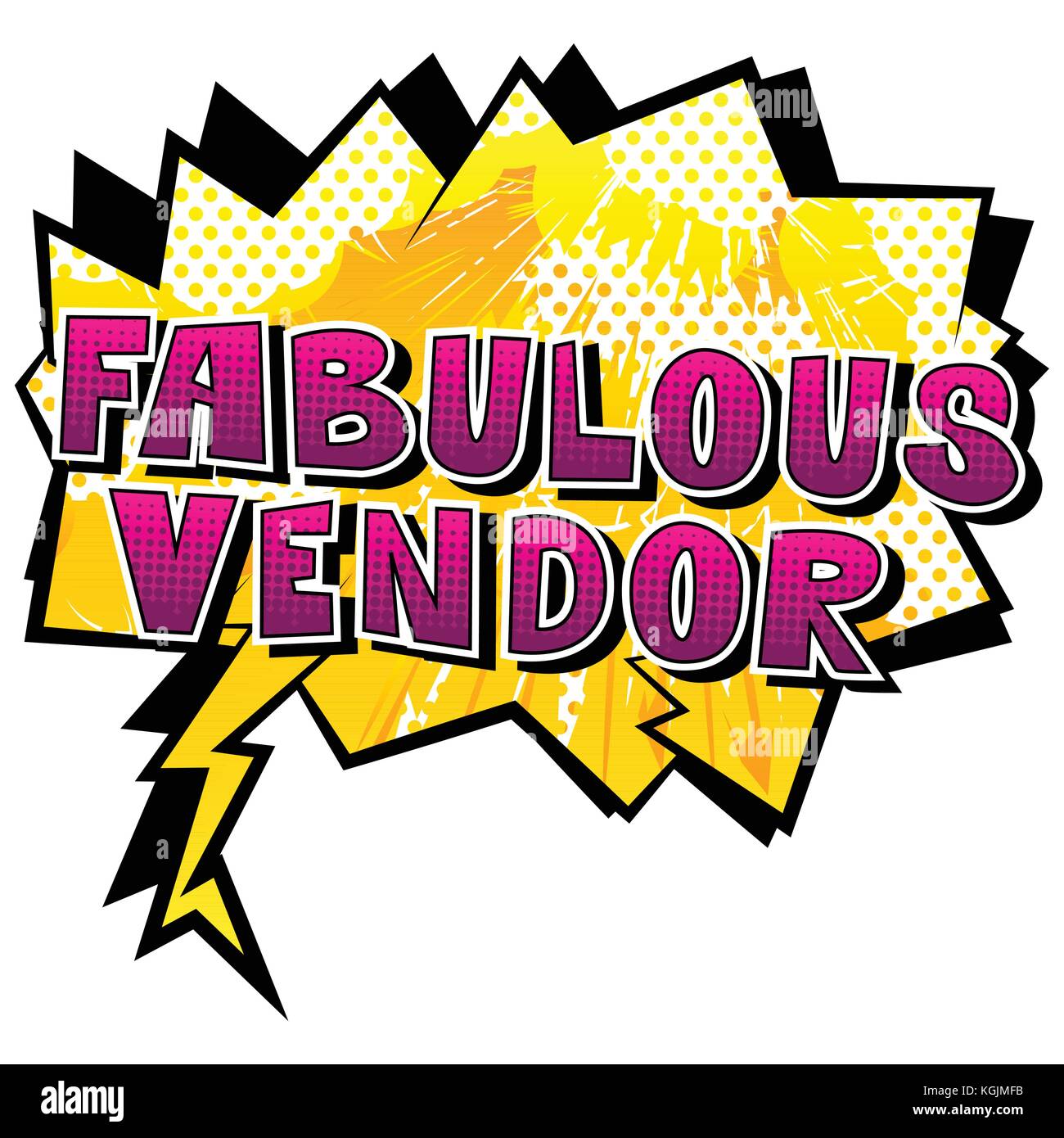 Fabulous Vendor - Comic book style word on abstract background Stock ...