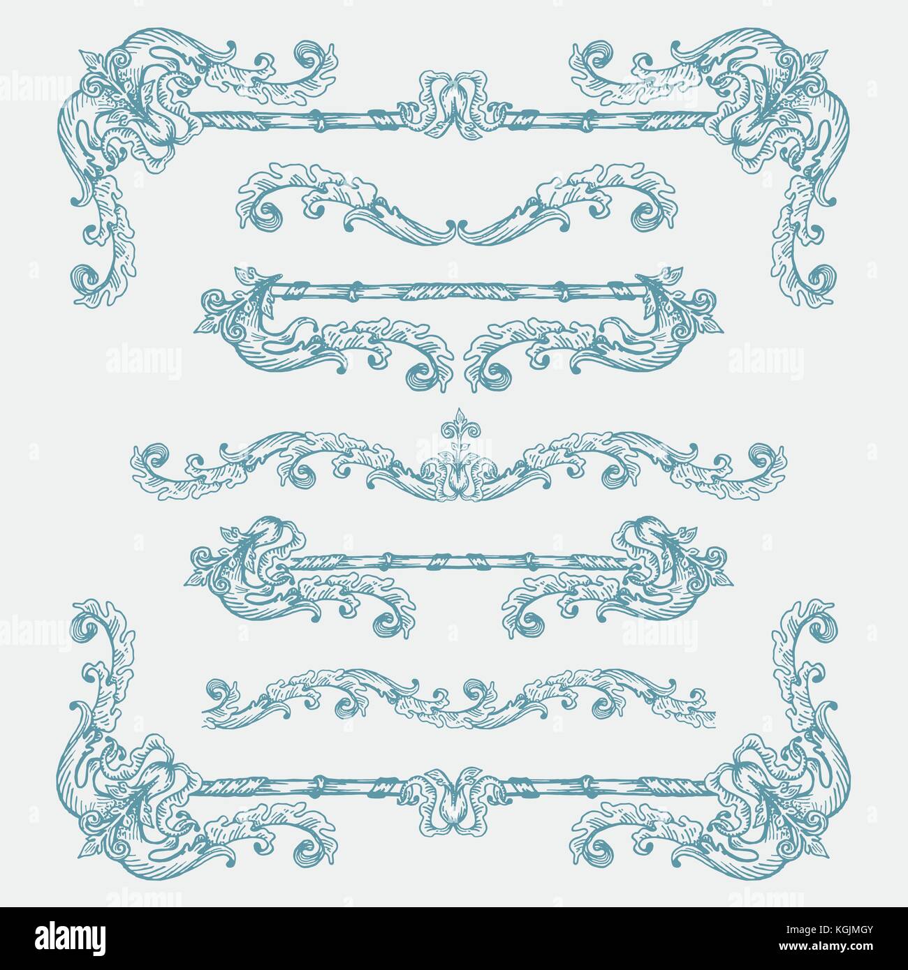 Engraved borders Stock Vector Images - Alamy