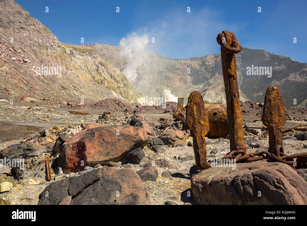 White island, volcanic island, Abondance Bay, New Zealand Stock Photo ...